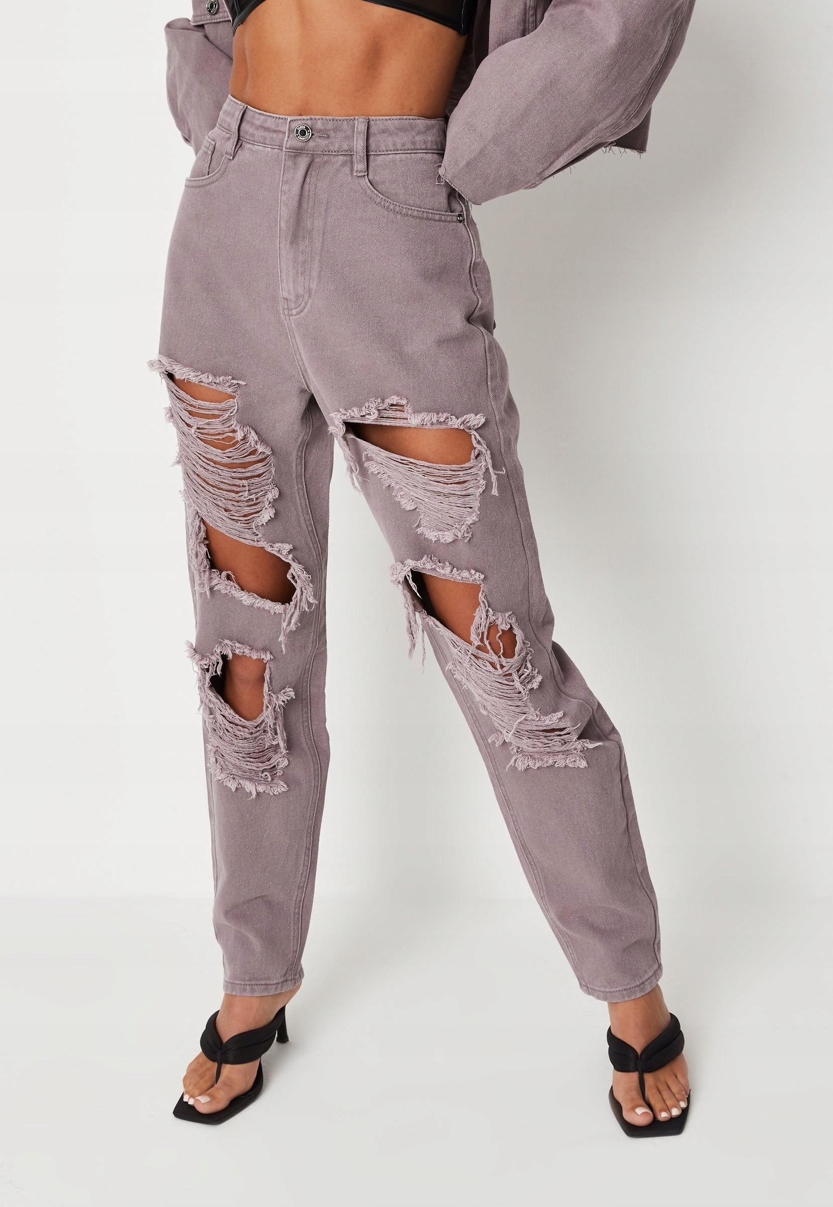 BB22 JEANSY VINTAGE Z DZIURAMI MISSGUIDED 32 13582818873 - Allegro.pl