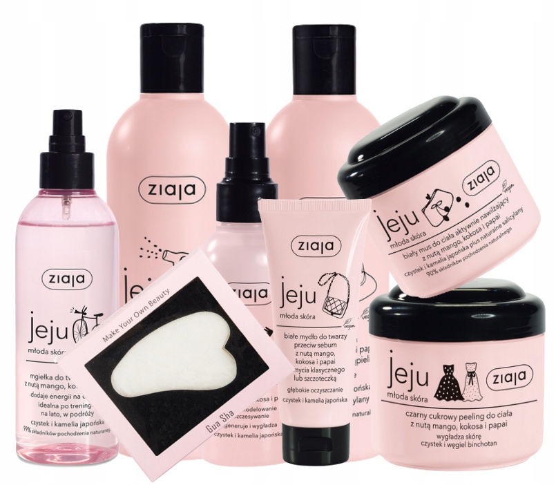ZIAJA JEJU ZESTAW KOSMETYKÓW RÓŻOWY + PŁYTKA GUA 13584749497 - Allegro.pl