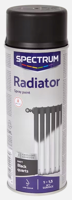 FARBA GRZEJNIKÓW KALORYFERÓW W SPRAYU CZARNA MAT SPECTRUM 400ml ...