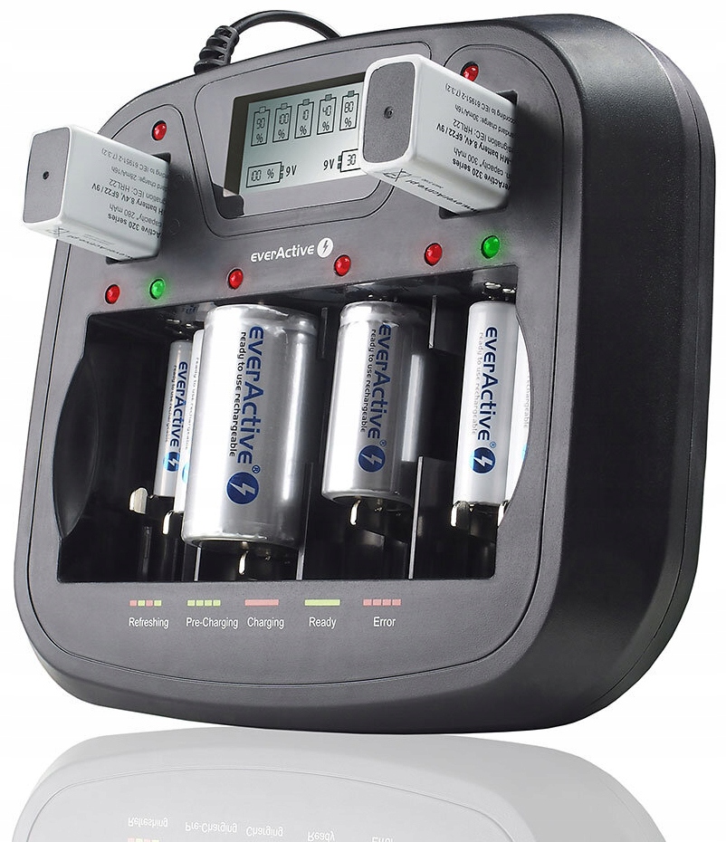 Everactive NC-900U töltő 6x AA/AAA/C/D/9V akkumulátorhoz, USB kimenettel, (5906530451082) • Ár ...