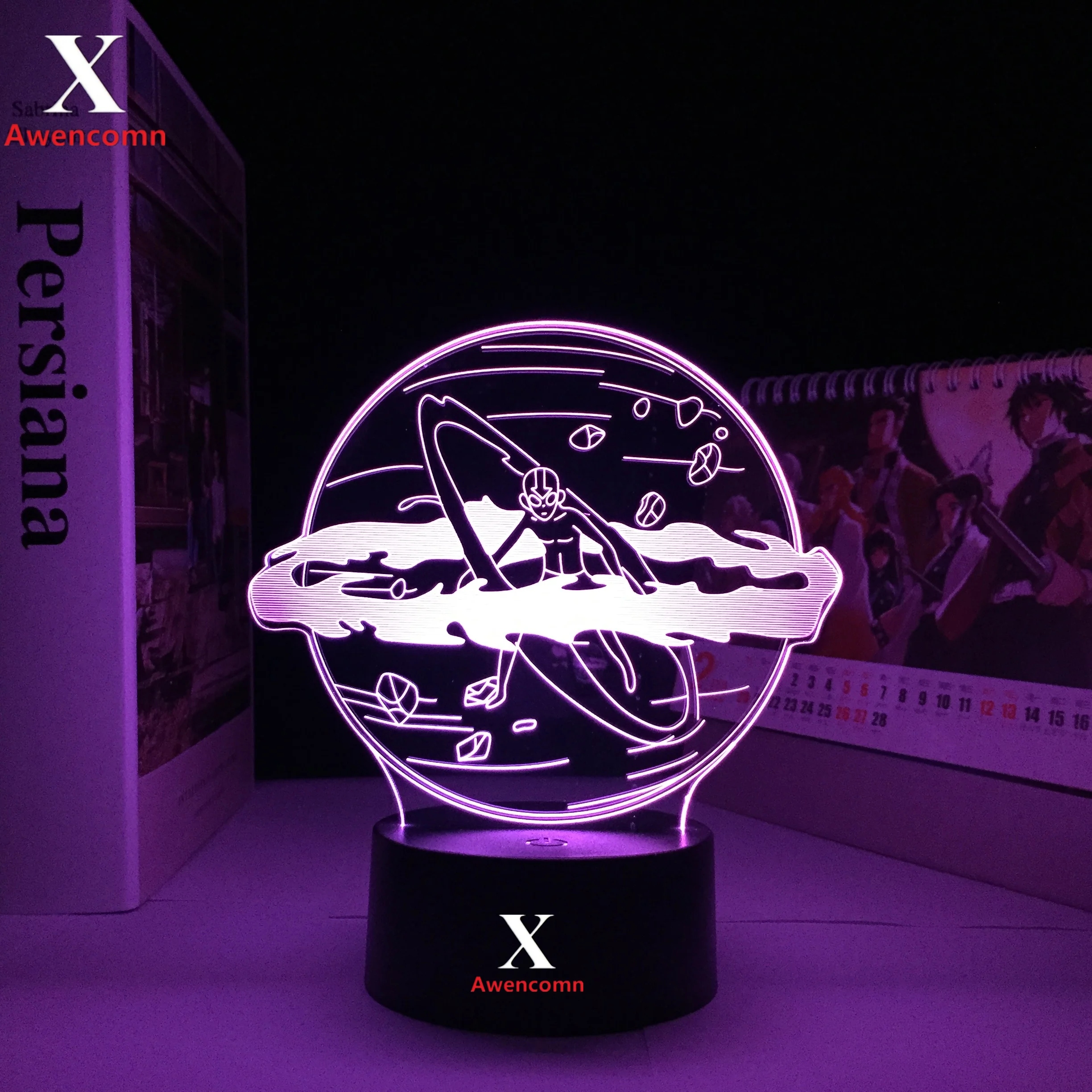 Avatar The Last Airbender Aang Anime 3D LED lampa pre domáce dekorácie ...