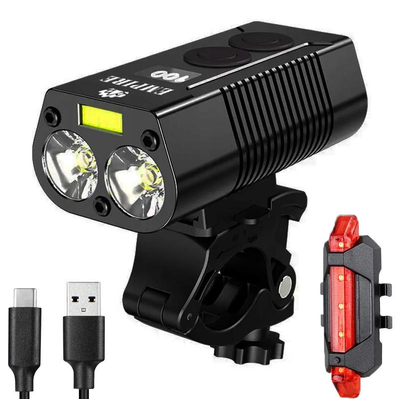 LAMPKA ROWEROWA LED USB LAMPA PRZÓD NA ROWER MOCNA - 5907121002287 ...