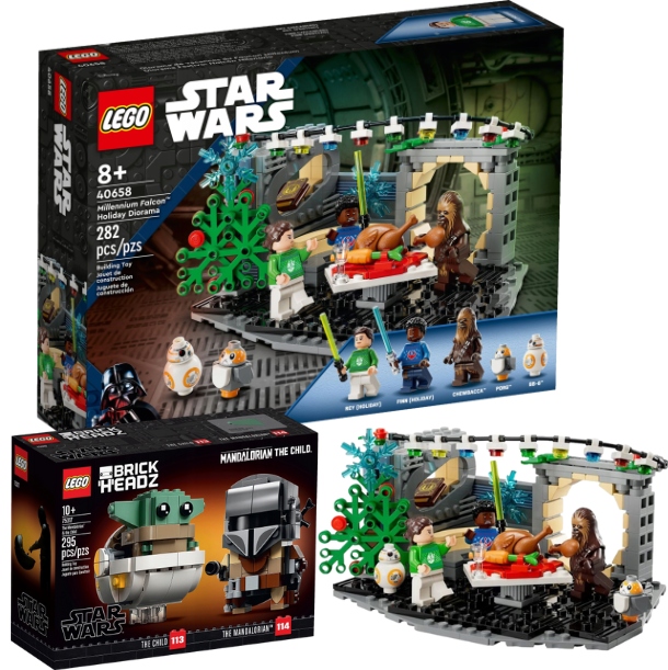 LEGO STAR WARS ŚWIĄTECZNA DIORAMA SOKÓŁ MILENNIUM 40658 + LEGO 75317 ...