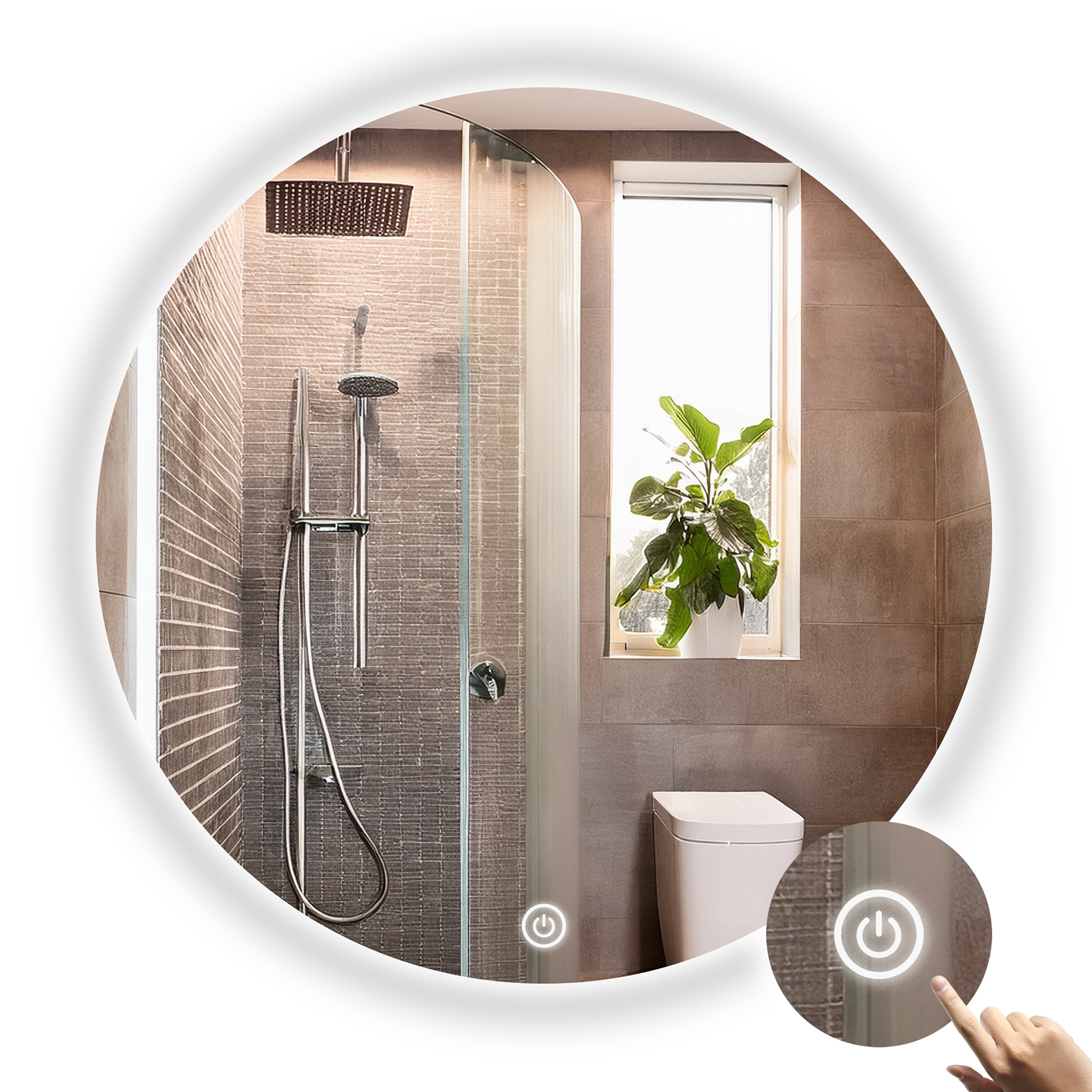 LUSTRO LED 90 cm COB 480 LED/1m OKRĄGŁE LEDOWE KOŁO Z WŁĄCZNIKIEM ...