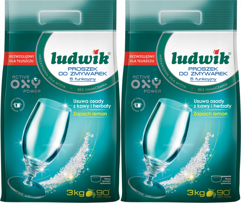 PROSZEK DO ZMYWAREK LUDWIK 5-funkcyjny cytryna 3kg x 2 szt ...