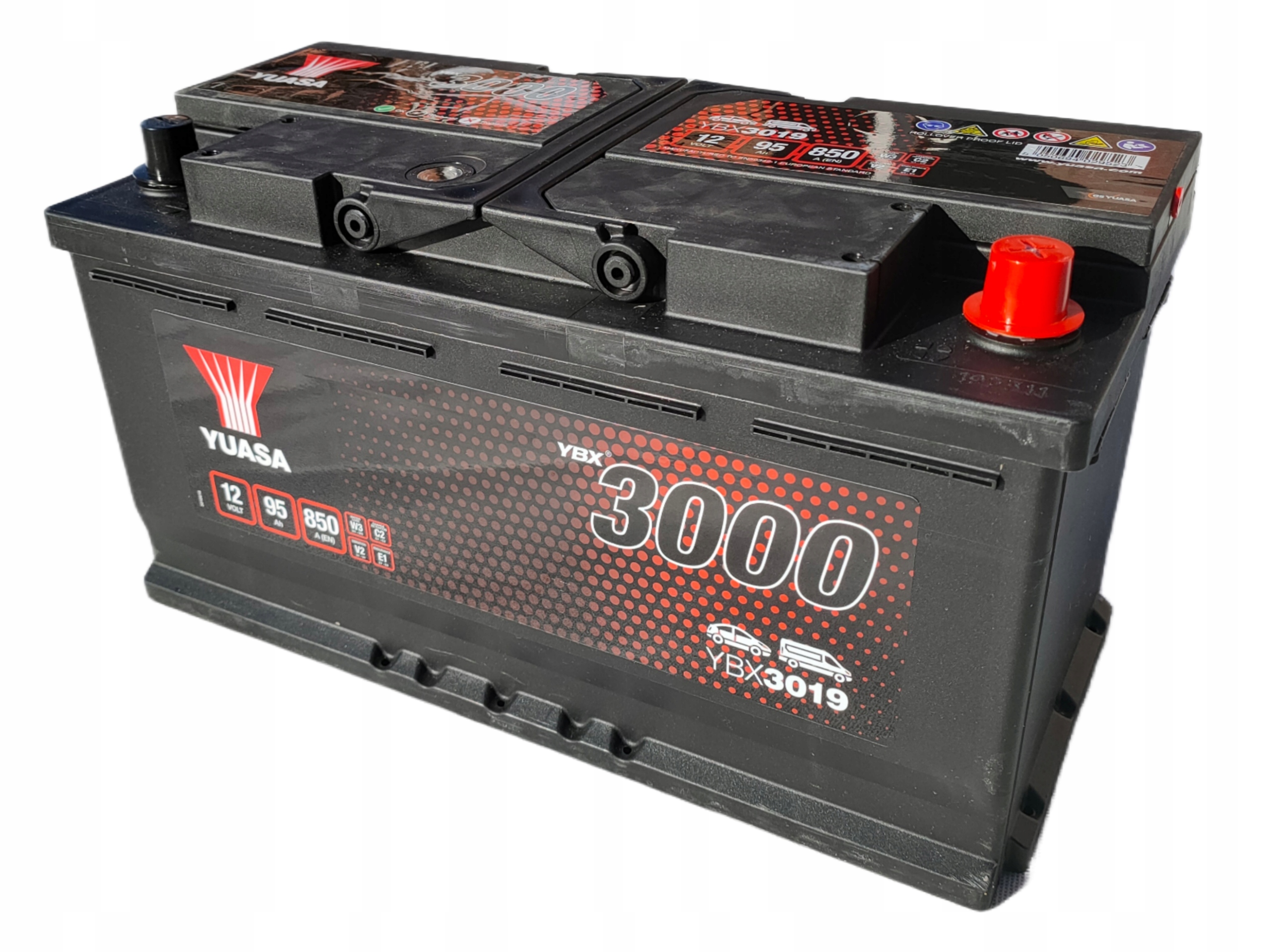 Akumulator Yuasa 12V 95Ah 850A +P YBX3000 SMF bezobsługowy 353X175X190 ...