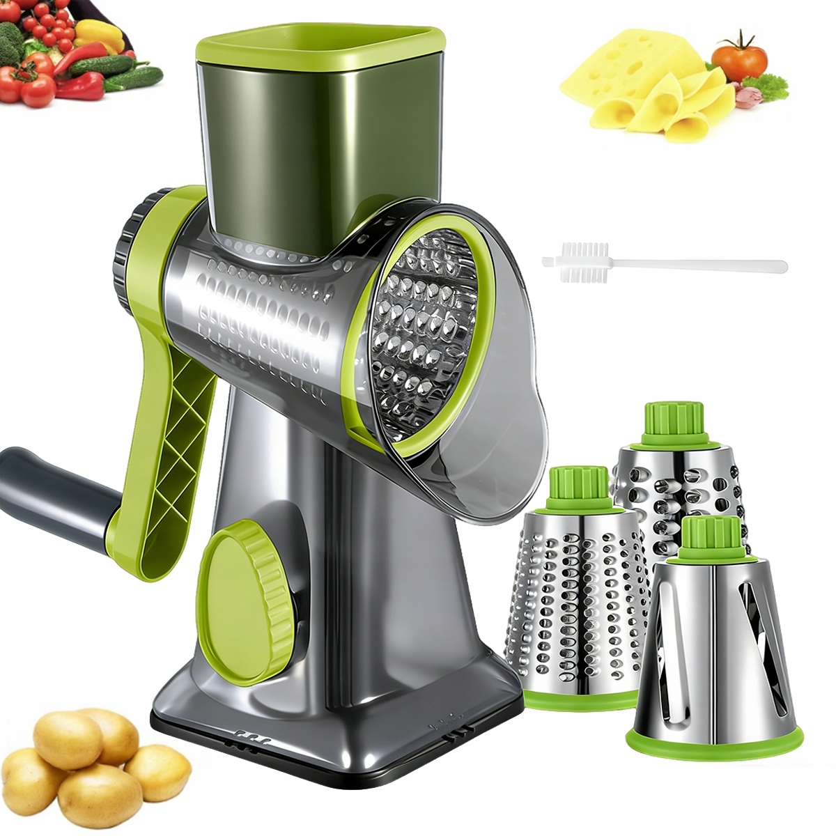 ZÖLDSÉGSZELETELŐ RESZELŐ GYALU MANDOLIN KÉZI FORGÓ RESZELŐ 3AZ1BEN ...