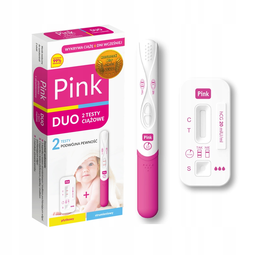 Pink DUO 2 Pálcás és kazettás terhességi teszt Hydrex Diagnostics ...