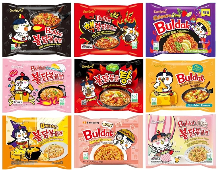 Samyang Buldak csirke ramen 140g kezdőcsomag 5x Mix, (8801073122888 ...