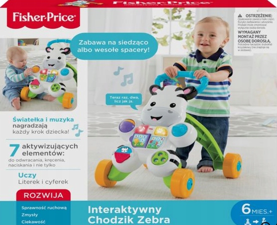 Chodzik Fisher Price Zebra DPL53 41x46x11 cm wielokolorowy ...