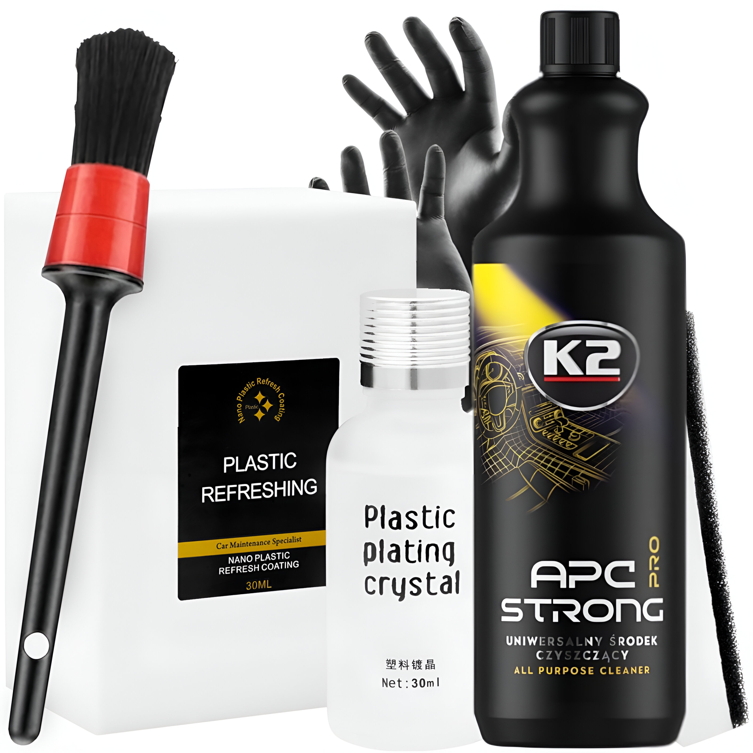 K2 ZESTAW DO CZYSZCZENIA APC +PREPARAT RENOWACJI PLASTIKÓW PRZYWRACA ...
