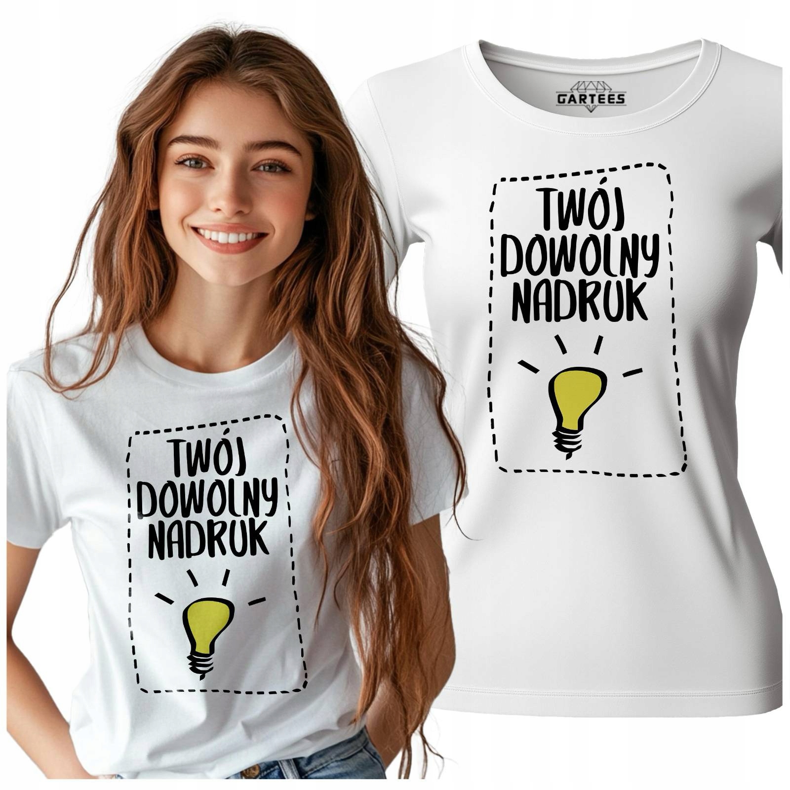 KOSZULKA DAMSKA Z DOWOLNYM NADRUKIEM FOTOKOSZULKA REKLAMA LOGO GRAFIKA (5906319148929) • Cena ...