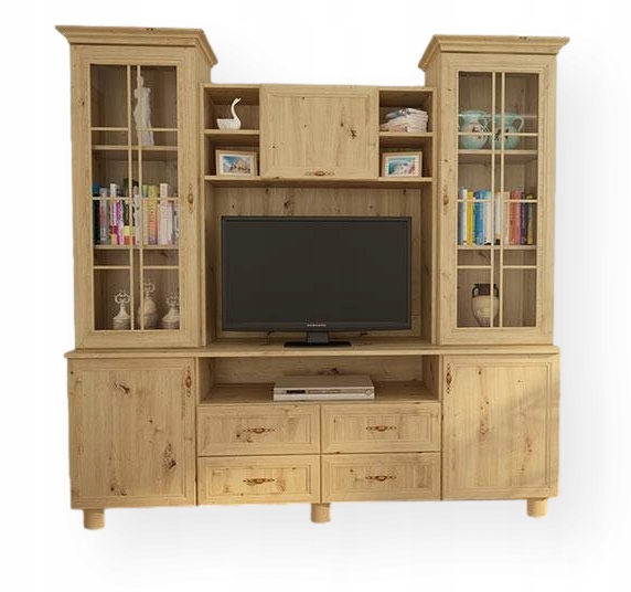 Witryna Szklana Stojąca 200 cm, Model z Szufladami, Płyta 18 mm ...