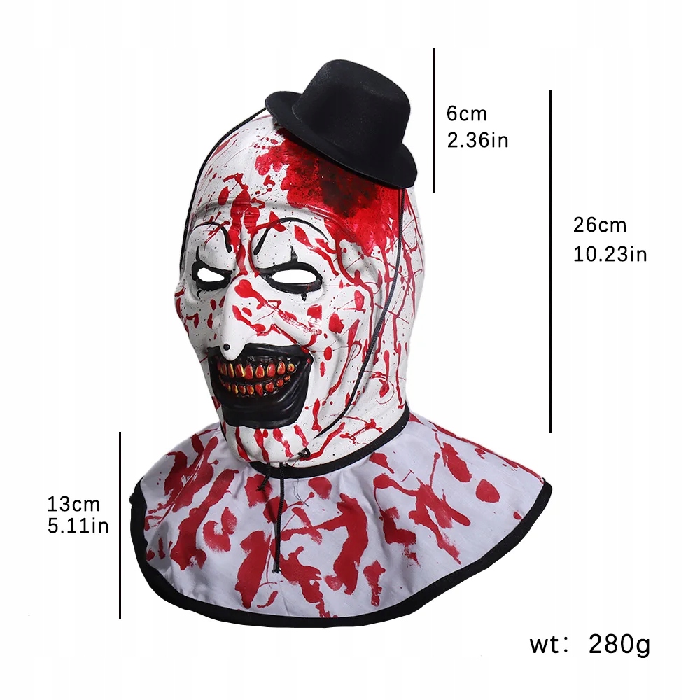 Horror Terrifier 3 Art The Clown Mask Cosplay Hátborzongató Joker ...