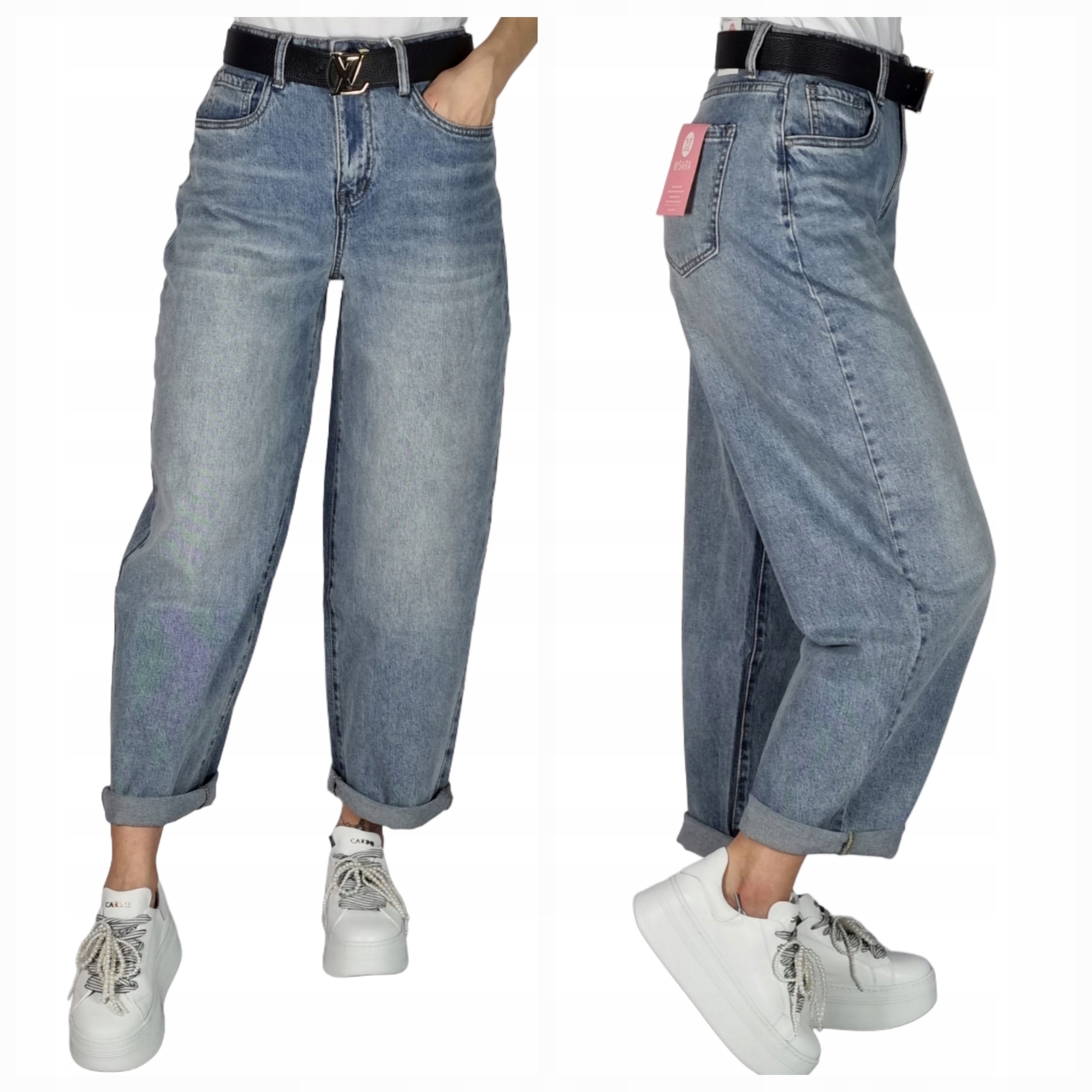 M.SARA SPODNIE JEANSOWE BALLOON FIT ROZMIAR XS • Cena, Opinie • Jeansy ...