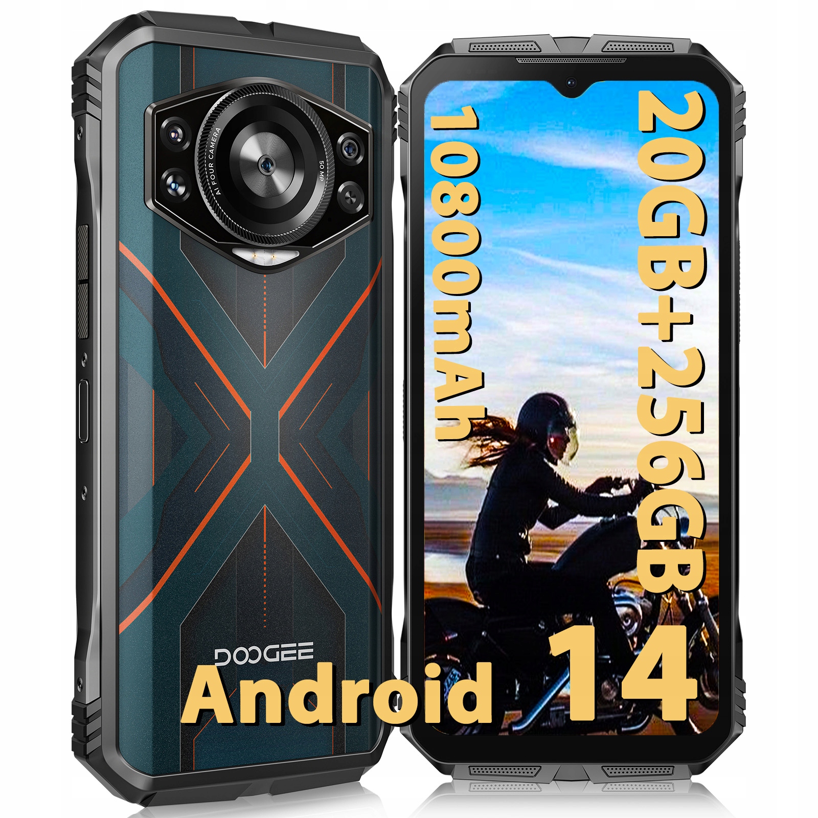 DOOGEE S Cyber PANCERNY Smartfon Android 14 20/256GB 6,58"FHD+ 10800mAh ...