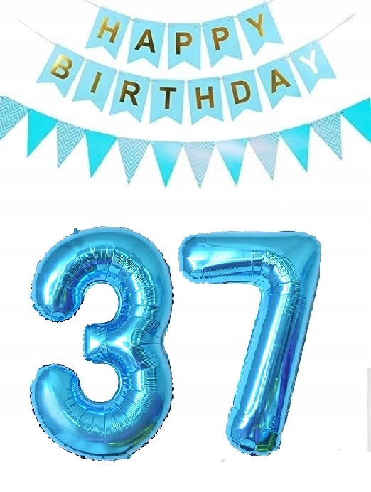 OZDOBY NA URODZINY BARER BALONY liczba 37 73 • Cena, Opinie - Allegro