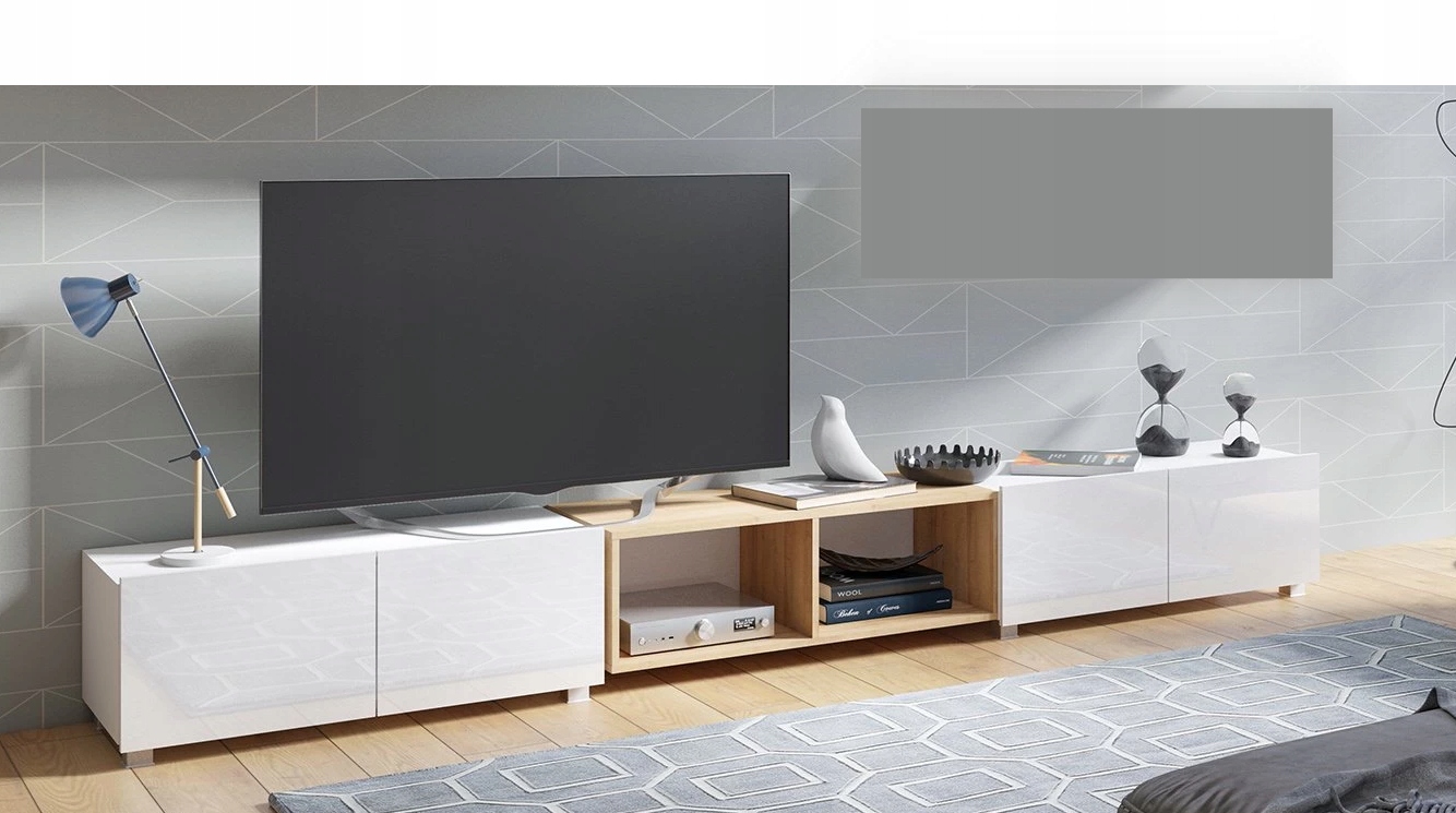 Stolik RTV Czarny Połysk 300cm Wiszący Lub Stojący • Cena, Opinie ...