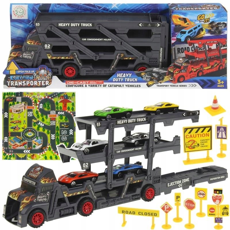 Samochód Tir Ciężarówka Piętrowa Wyrzutnia Aut Laweta Rozkładana Mini ...