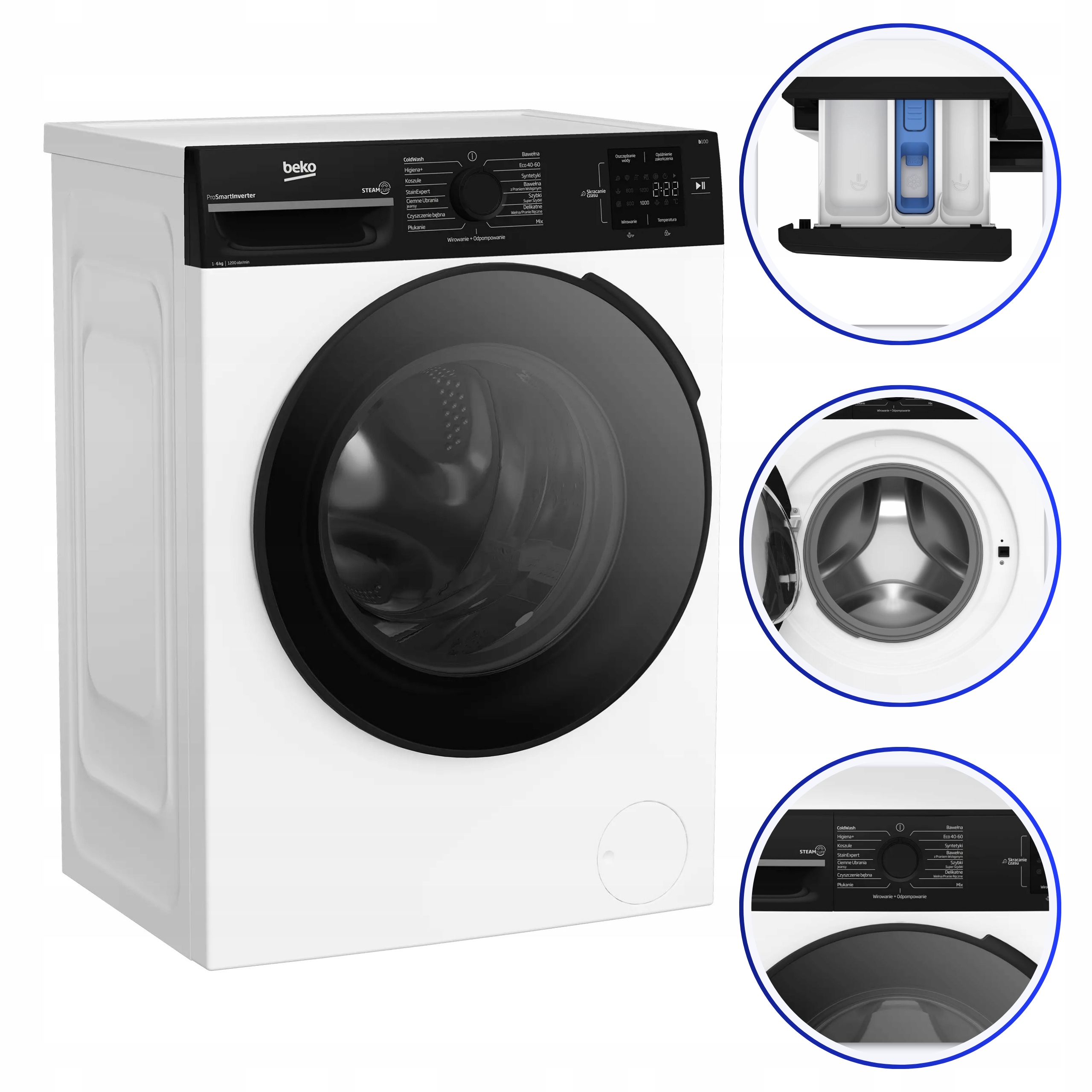 Pralka Beko b100 BM1WFU36235WBPBDC Slim 6kg 1200 obr SteamCure Outlet ...
