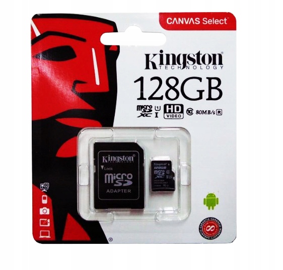 KARTA PAMIĘCI MICRO SD KINGSTON 128GB + ADAPTER - Sklep, Opinie, Cena w ...
