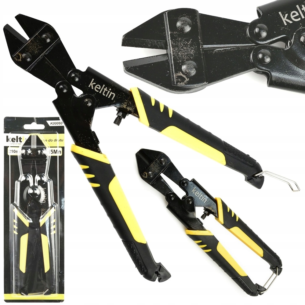 NOŻYCE DO CIĘCIA PRĘTÓW DRUTU LINEK STALOWYCH 210MM MOCNE OSTRE ...