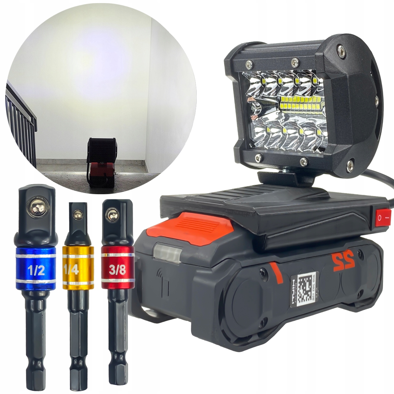 ZESTAW LAMPA ROBOCZA HILTI B22 NURON MAX + ZASTAW ADAPTERÓW DO NASADEK ...