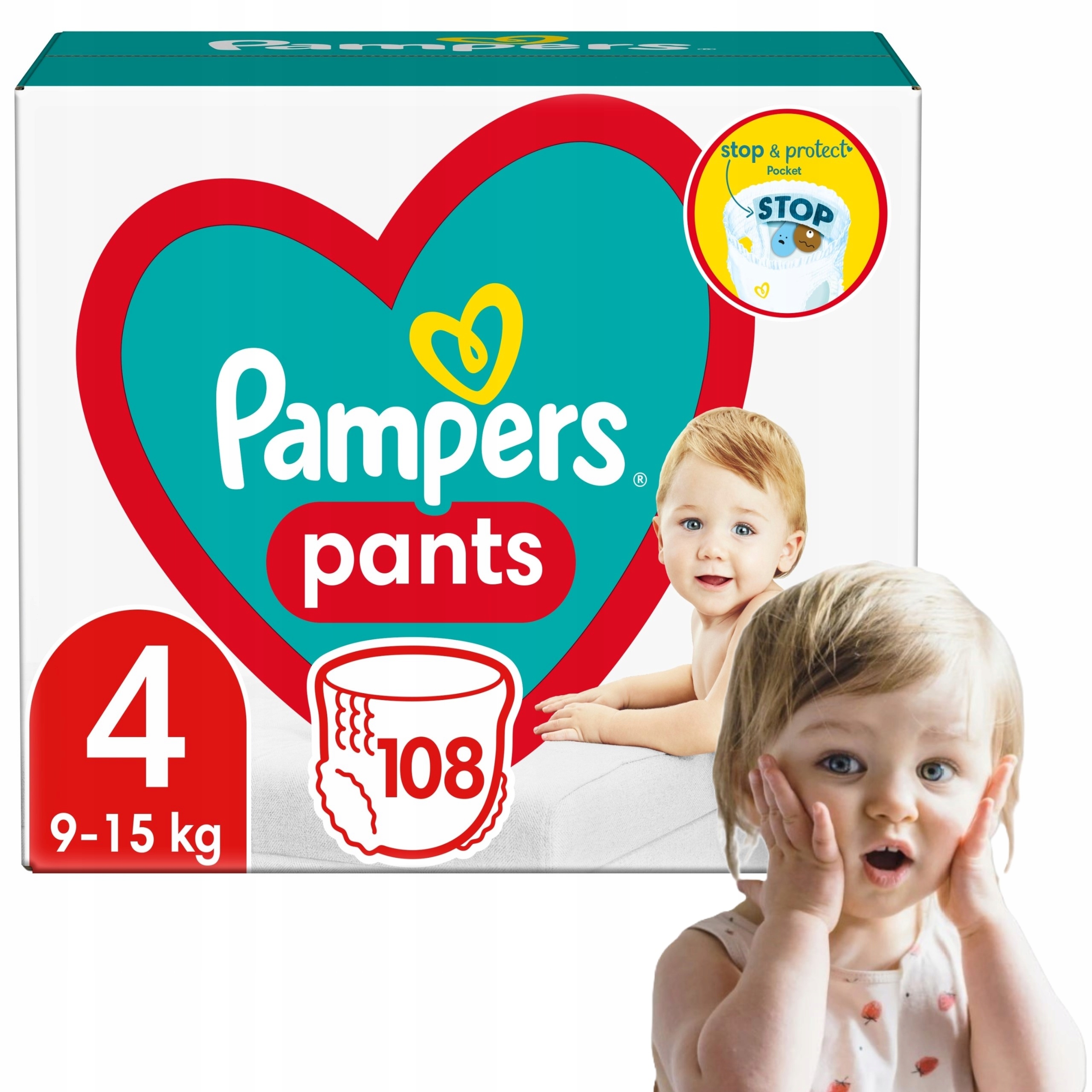 PAMPERS PANTS 4 PIELUCHOMAJTKI pieluszki PANTSY 108 szt. (4521682677527 ...