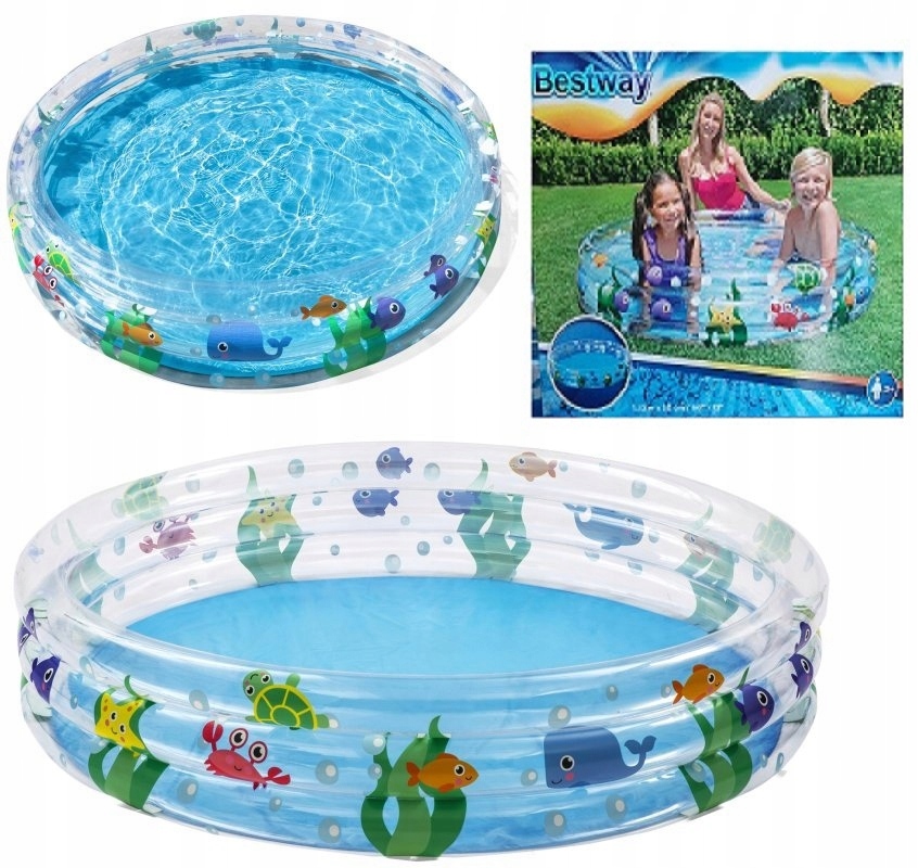 Basen dmuchany okrągły, przezroczysty BESTWAY (0692138967999) • Cena ...