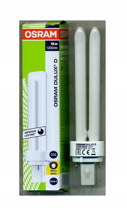 Świetlówka OSRAM DULUX D 2P 18W G24d-2 1200lm 3000K (5704) • Cena, Opinie • Źródła światła ...