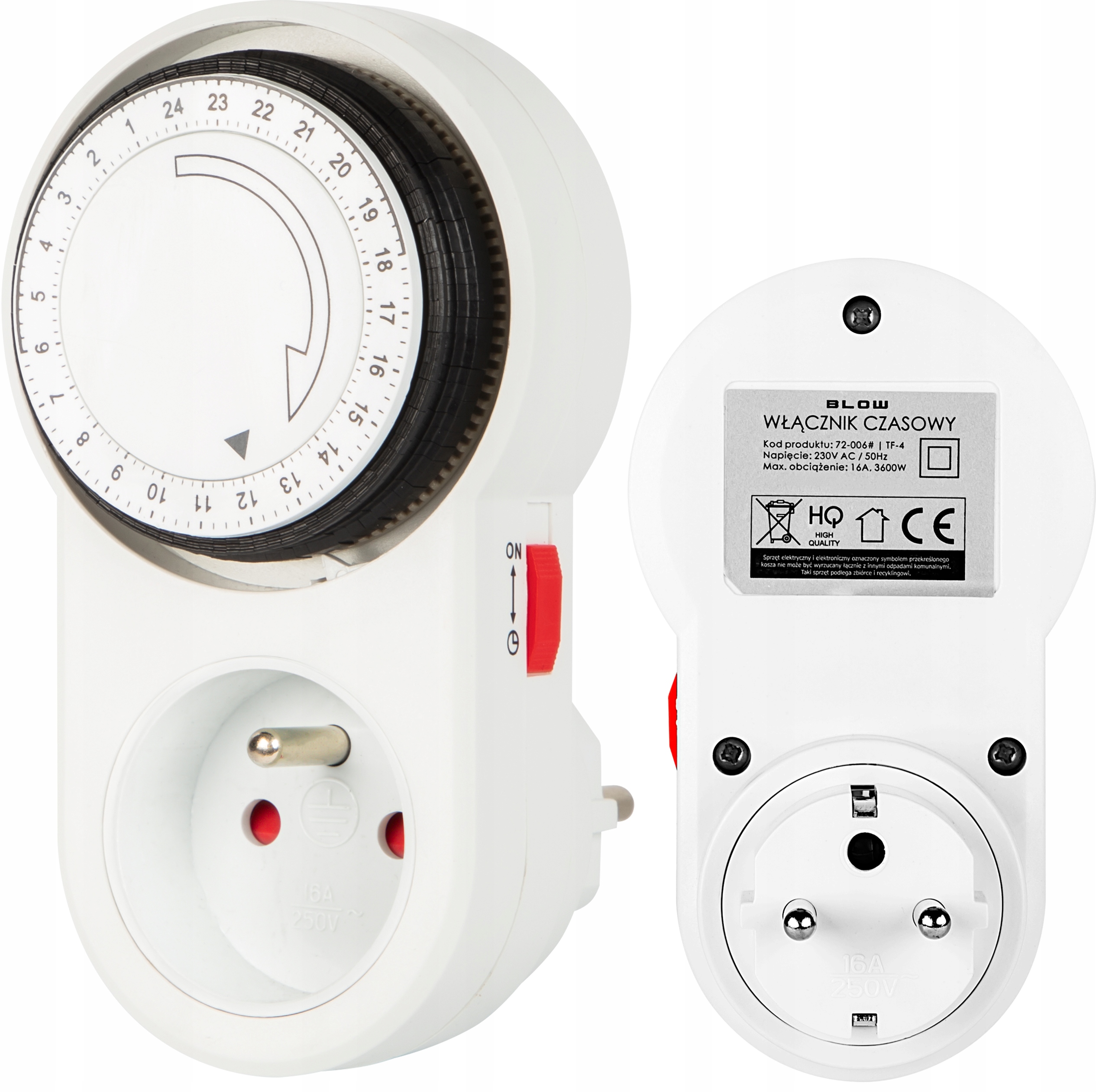 PROGRAMATOR CZASOWY TIMER WŁĄCZNIK WYŁĄCZNIK ANALOGOWY 24H CZASOMIERZ ...