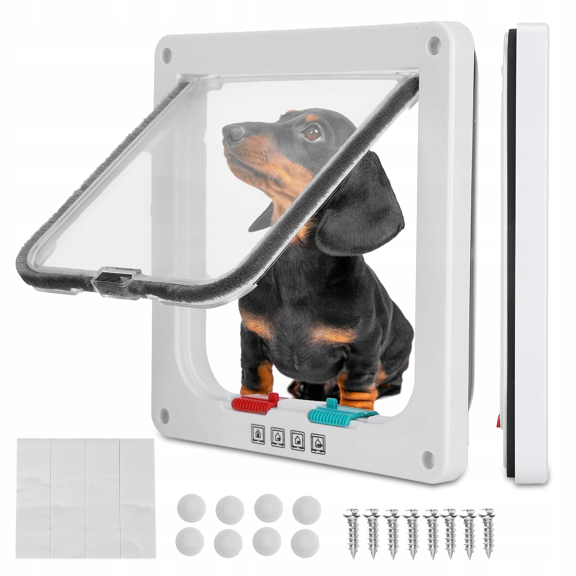 DRZWICZKI DWUSTRONNE Z KLAPĄ WAHADŁOWE DLA KOTA PSA DRZWI 4 SPOSOBY 4WAY XL (5906601627446 ...