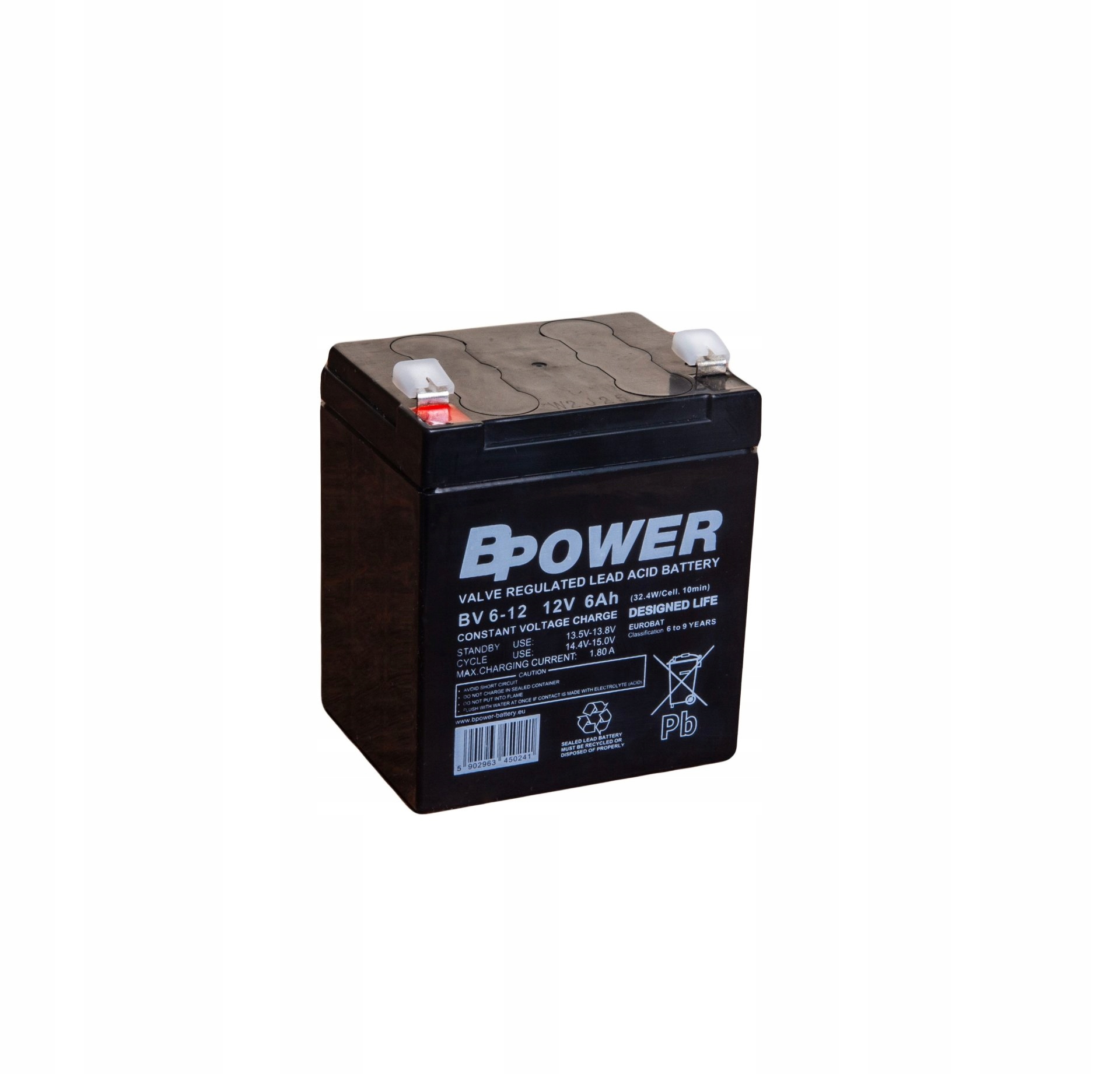 Akumulator BPOWER BV6-12 12V 6Ah AGM VRLA konektory T2 zam. BPE5-12 5Ah ...