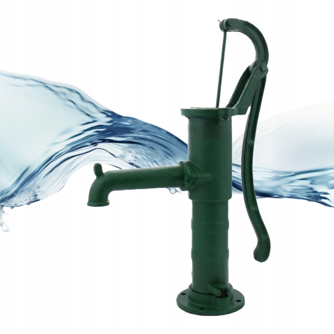 POMPA ABISYNKA RĘCZNA OGRODOWA OZDOBNA ZIELONA ŻELIWNA DO WODY WYDAJNA ...