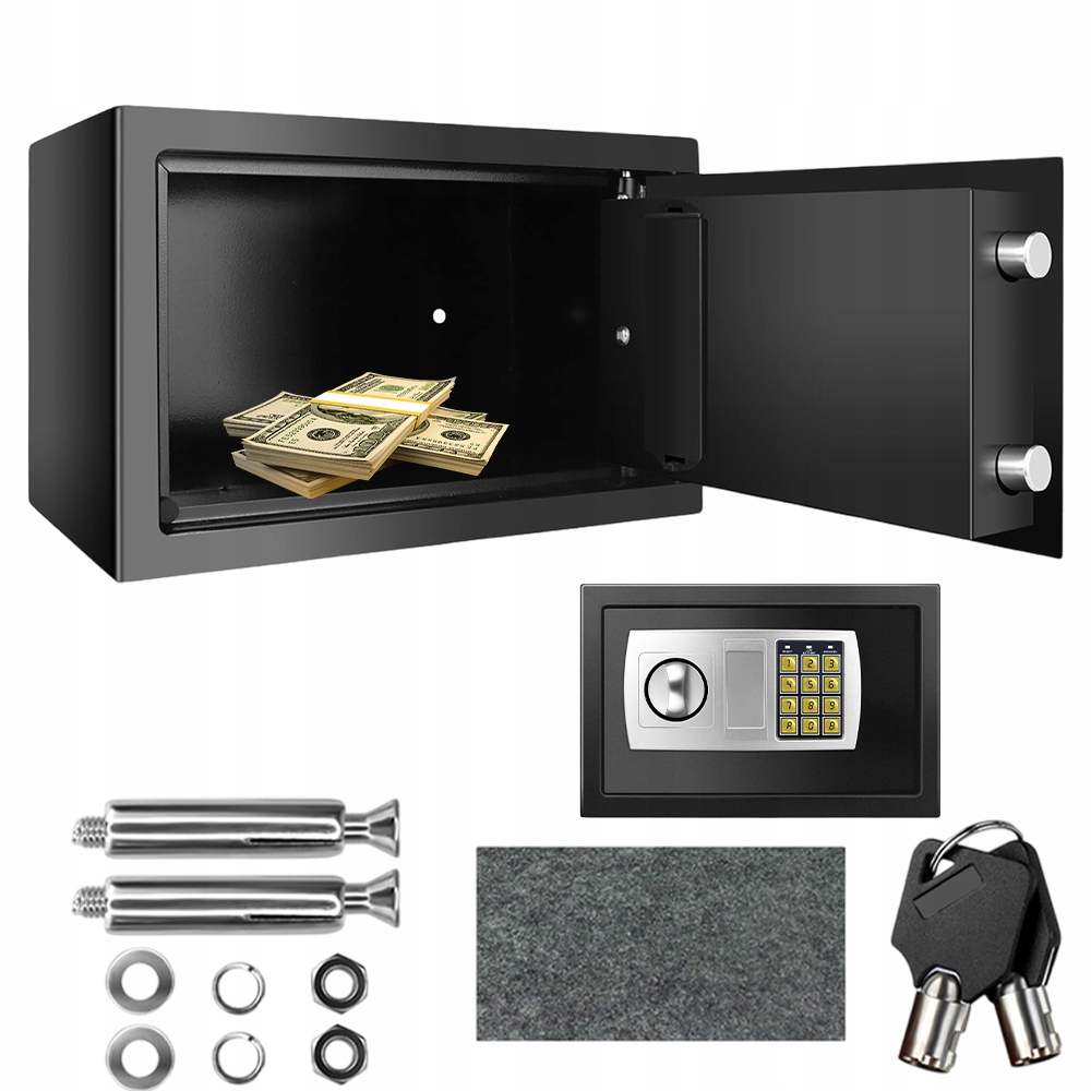 MINI CYFROWY SEJF 8.5 L OGNIOODPORNY WODOODPORNY DO DOMU HOTELU BIURA ...