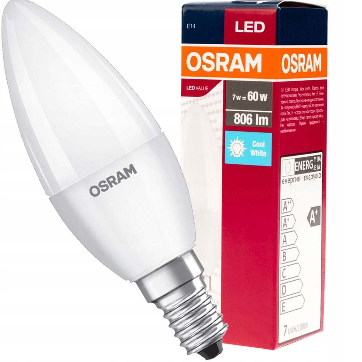 ŻARÓWKA LED ŚWIECOWA E14 7.5W 4000K 806lm OSRAM (4058075311886) • Cena, Opinie • Źródła światła ...