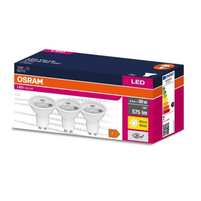 3x Żarówka LED VALUE LED GU10 6,9W 827 575lm OSRAM (4058075497757) • Cena, Opinie • Źródła ...