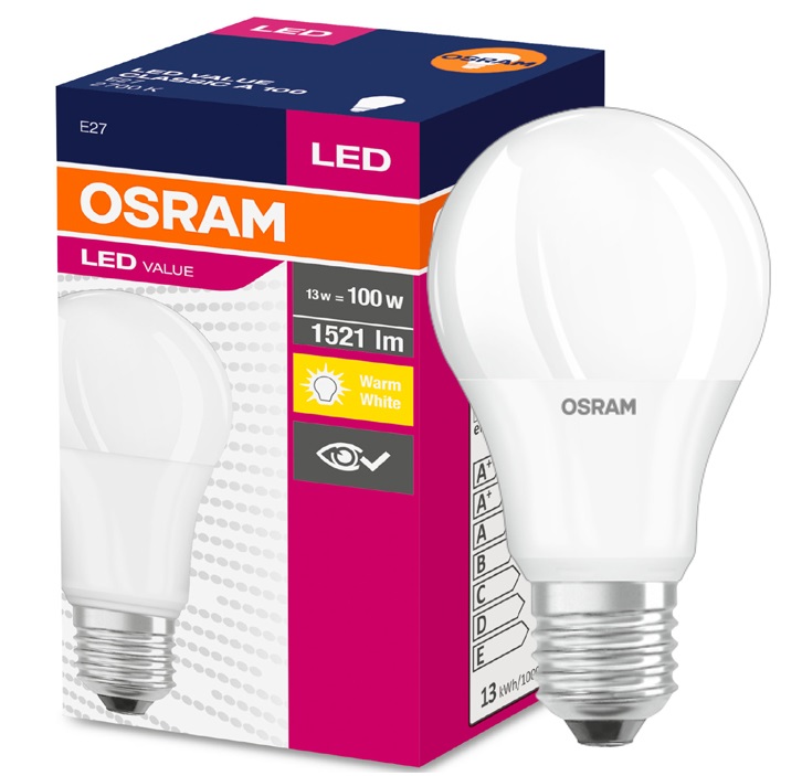 Osram żarówka LED Value 13W = 100W E27 2700K (4052899971097) • Cena, Opinie • Źródła światła ...