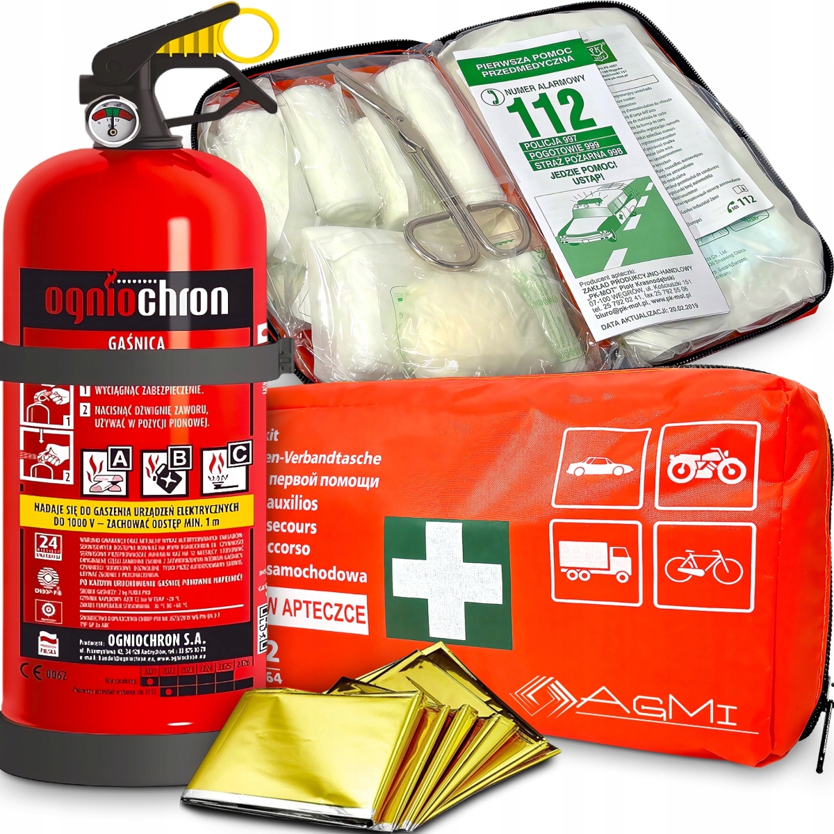 Gaśnica do samochodu proszkowa 2kg Ogniochron GP-2x ABC z manometrem 5907620601240 za 119.90PLN ...