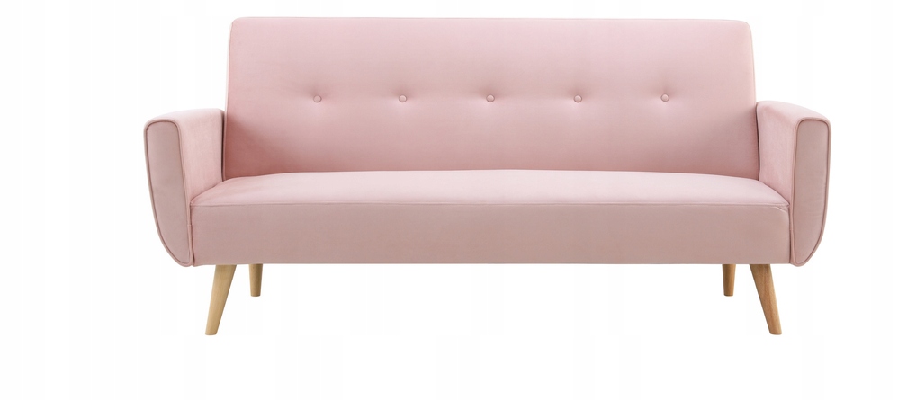 Cori Sofa różowa rozkładana trzyosobowa welur (D1735) (5906814630677 ...