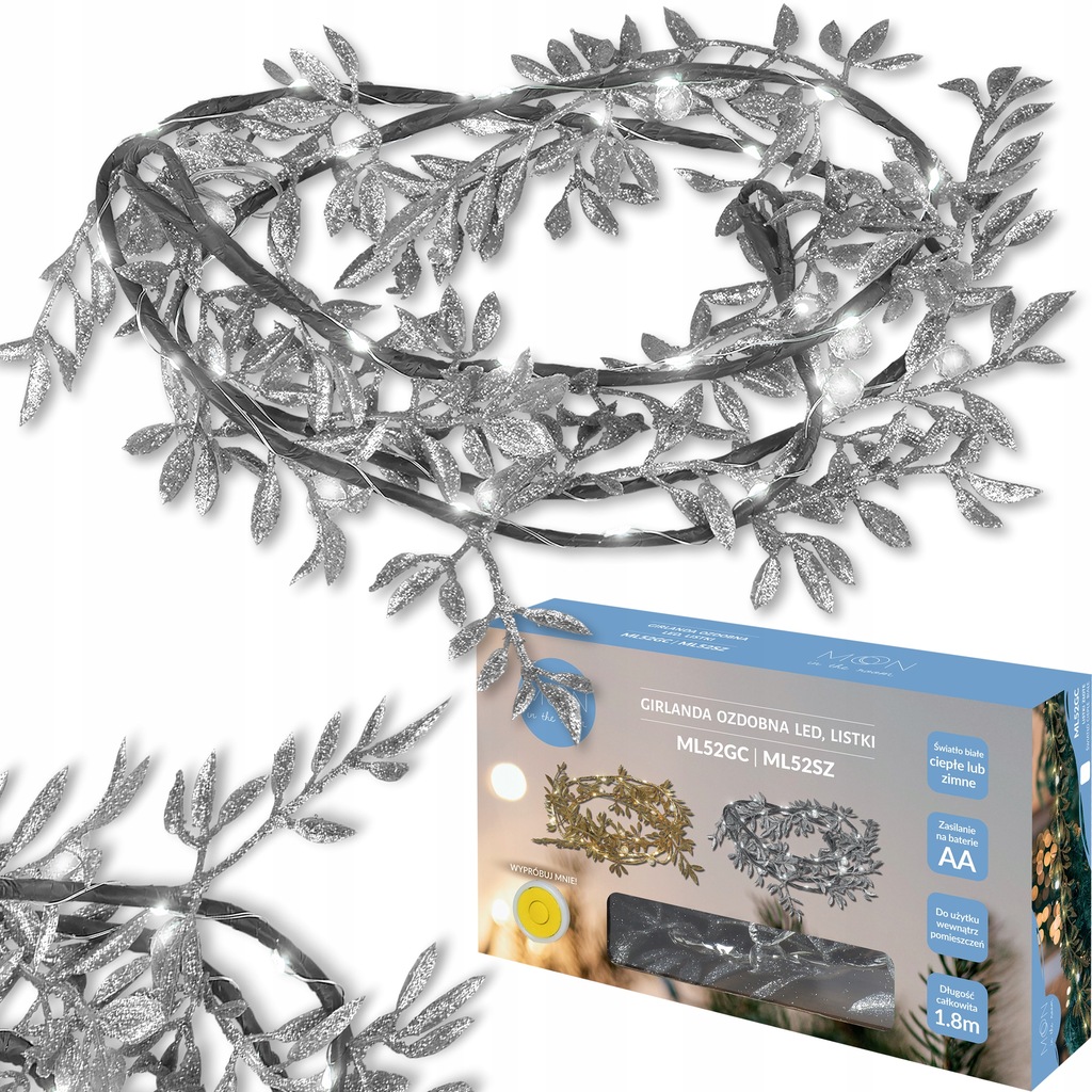 GIRLANDA PŘÍSLUŠENSTVÍ LED LISTY VĚNEK DEKORACE ČERVENÁ + 3x AA za 145 ...