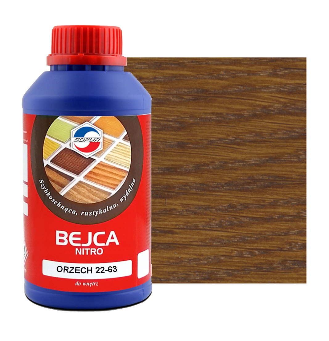 Bejca nitro SOPUR orzech 22-63 500ml 0,5L 2263 • 29.69PLN • Bejce ...