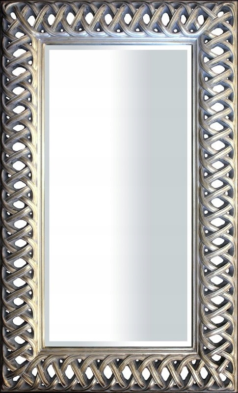 Duże srebrne postarzane wiszące lustro prostokąt (82553) • Cena, Opinie ...