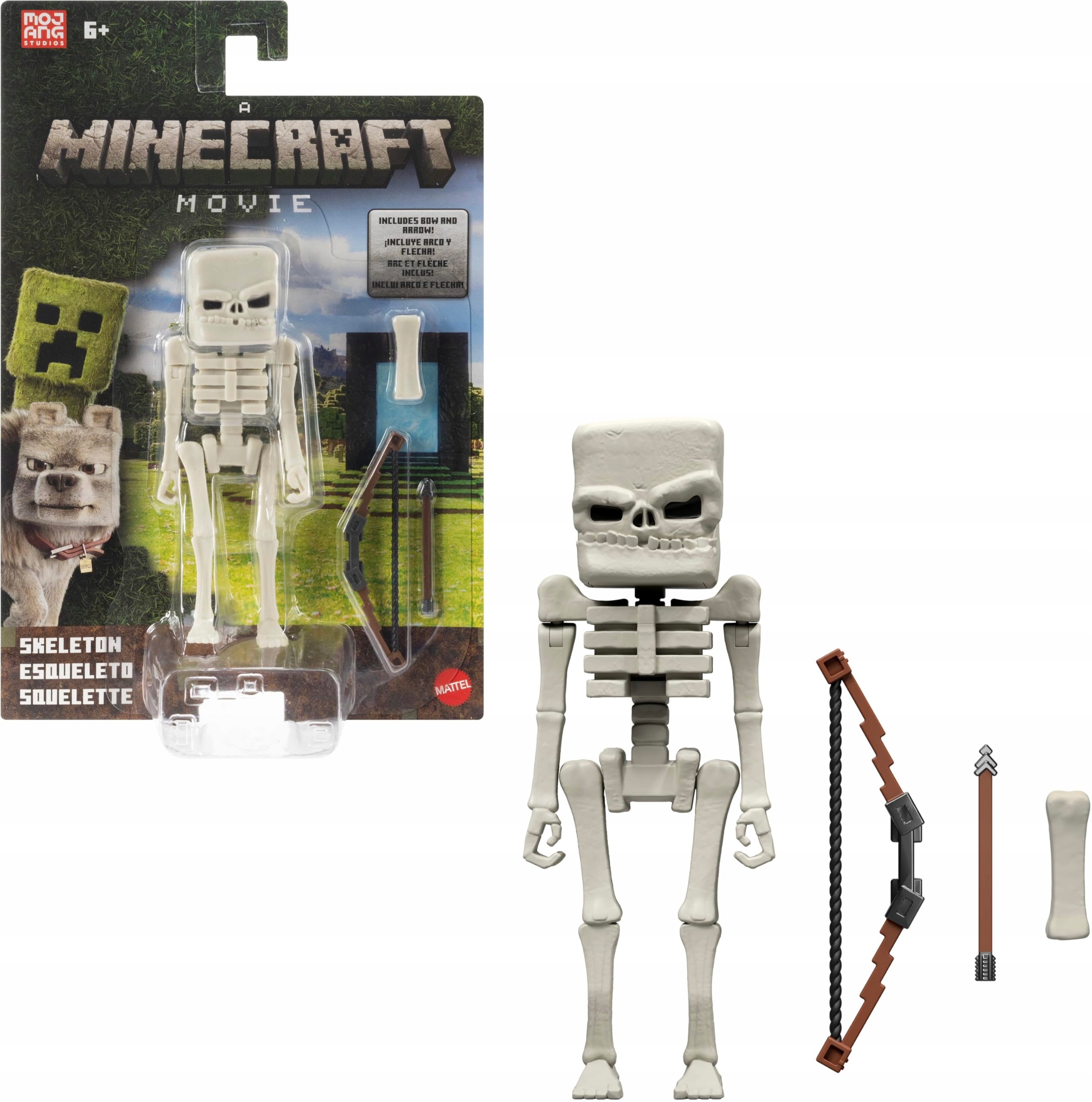 Mattel Minecraft Action Figure & Accessories Set, 4-inch Skeleton ...