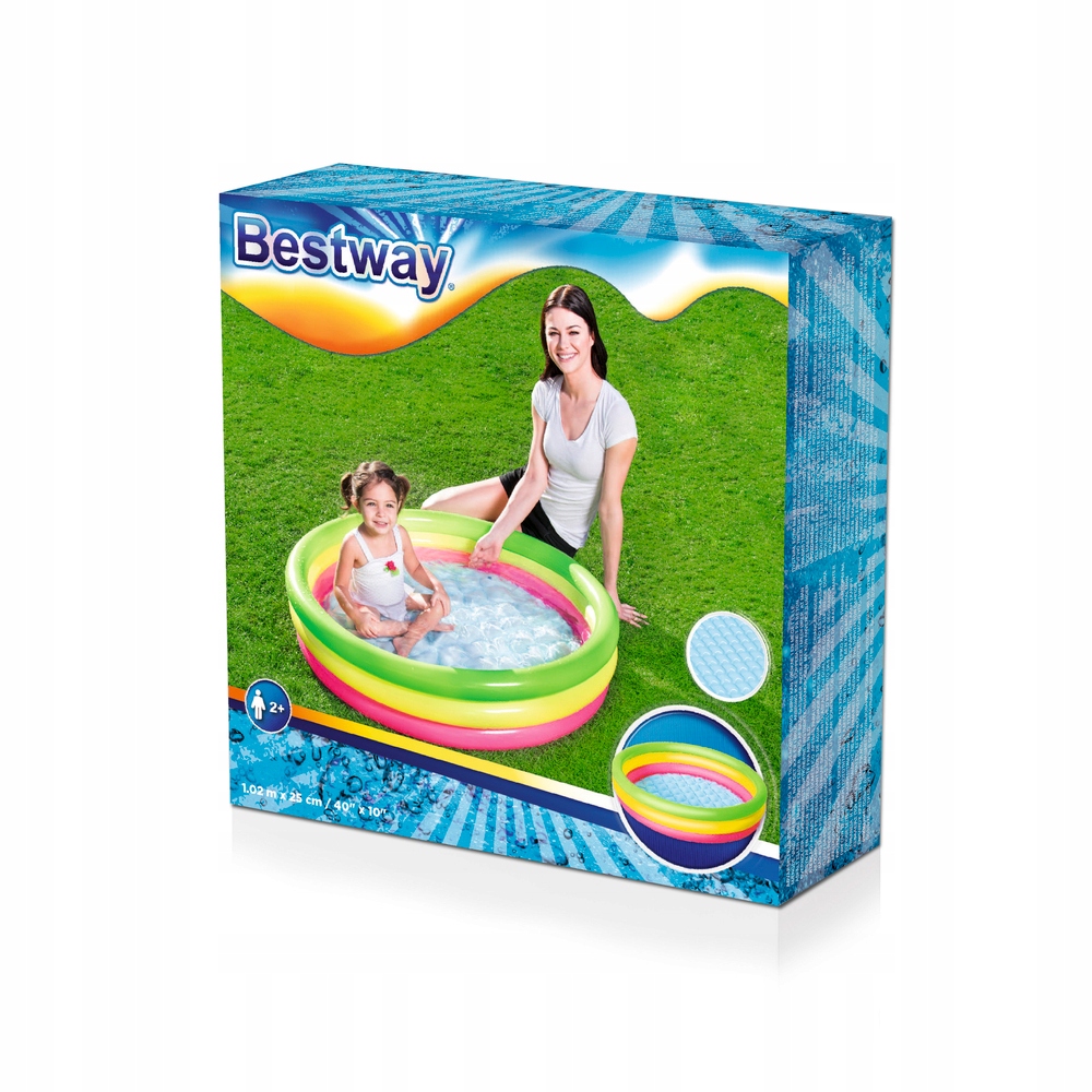 Basen dmuchany okrągły z dmuchaną podłogą 102 cm (6942138915815) • Cena ...
