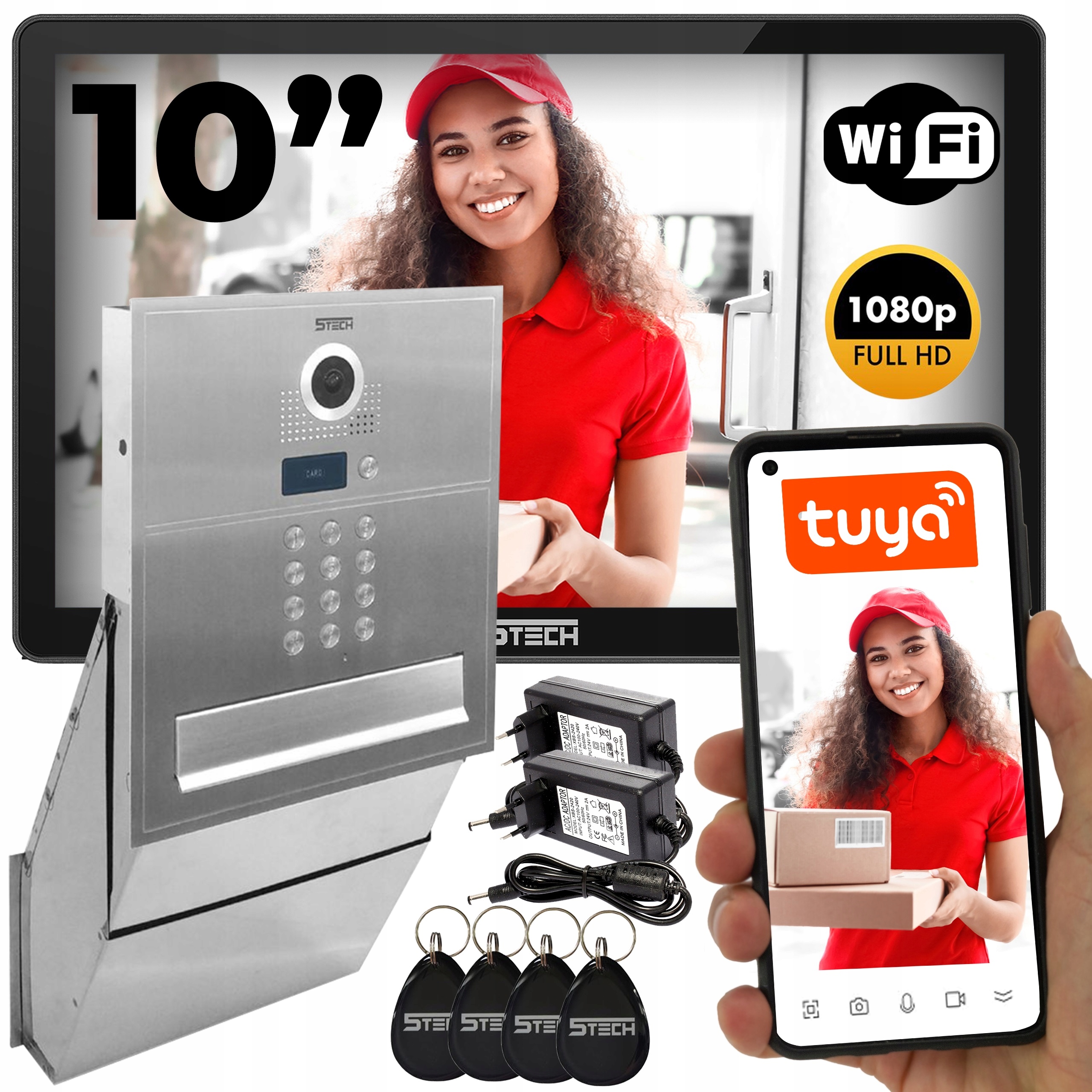 WIDEODOMOFON 5TECH WIFI STACJA 84218 SKRZYNKA POCZTA ANDROID IOS APLIKACJA (5904815692007 ...