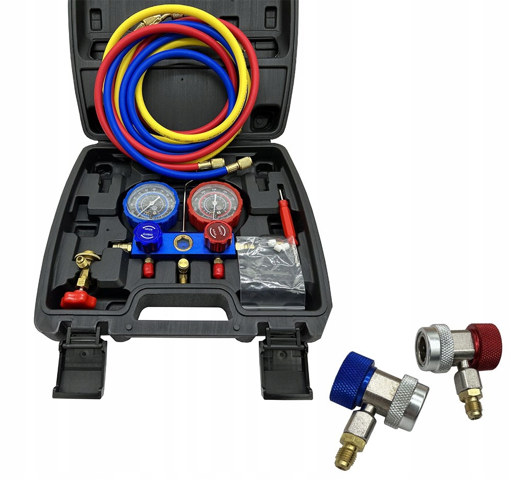Manometry + Szybkozłącza R134a - kompletny zestaw • Cena, Opinie - Allegro