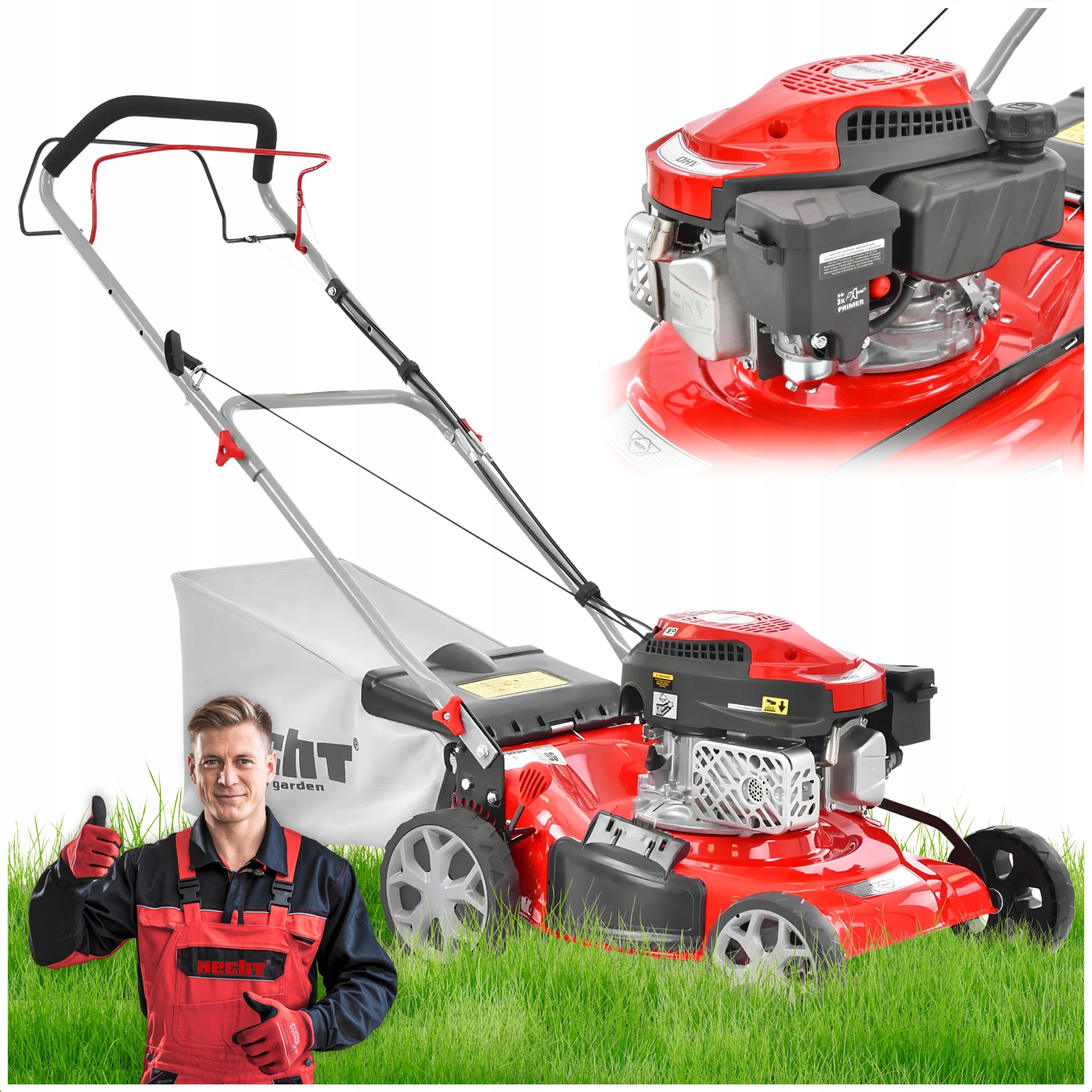 KOSIARKA SPALINOWA DO TRAWY KOSZ HECHT 546SCW NAPĘD SZER. 46CM MULCZOWANIE (8596520093131 ...