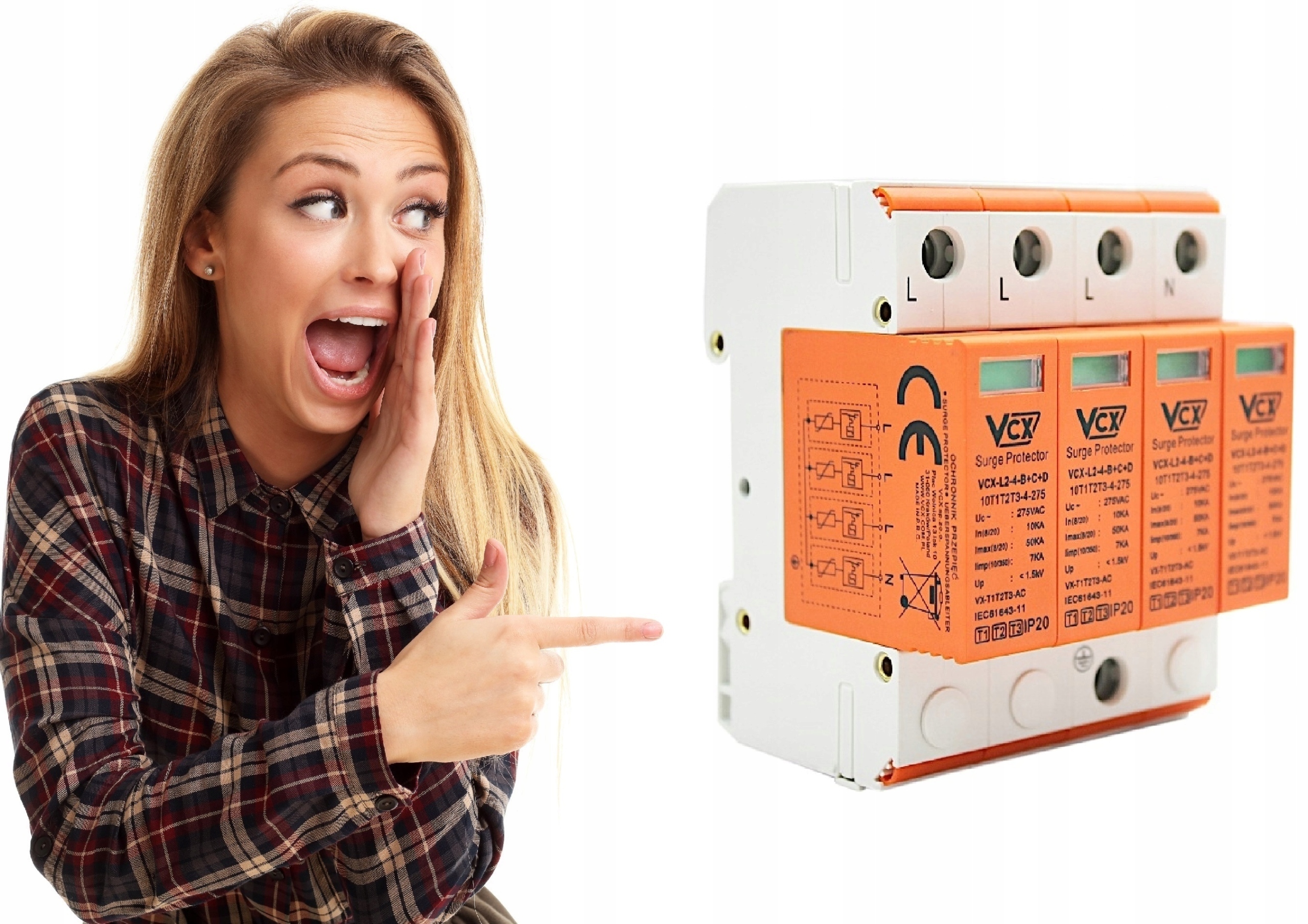 OGRANICZNIK PRZEPIĘĆ OCHRONNIK B+C+D T1+T2+T3 4P 7kA VCX (5906874479049 ...