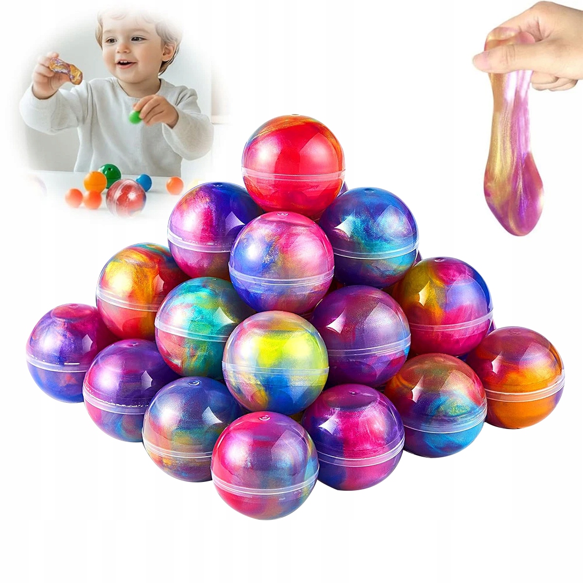 SLIME SLIZ MODELOVACÍ HMOTA BAREVNÝ S BROKÁTEM VELKÁ SADA SLIZŮ PRO ...
